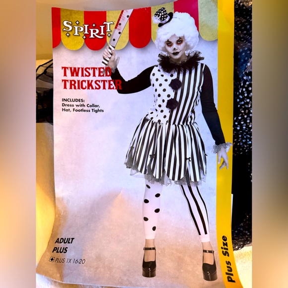 Spirit | Dresses | Spirit Halloween Twisted Trickster Black White ...
